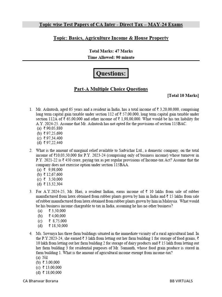 Basics & House Property - Paper | PDF | Taxes | Loans