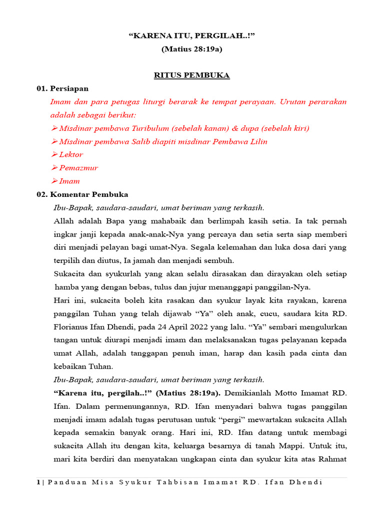 Tpe Misa Syukur | PDF