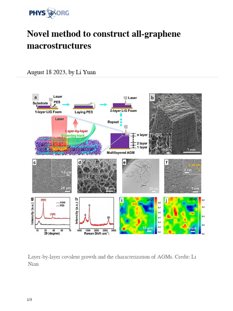 2023 08 Method All Graphene Macrostructures | PDF | Graphene | Physical ...