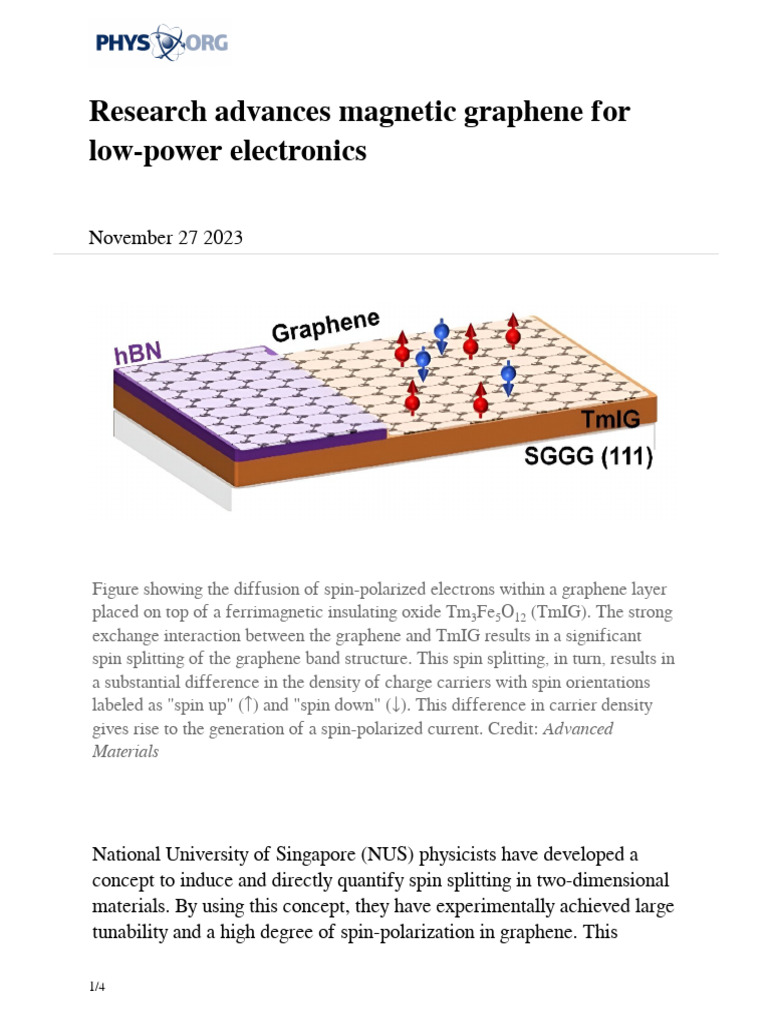 2023 11 Advances Magnetic Graphene Low Power Electronics | PDF ...
