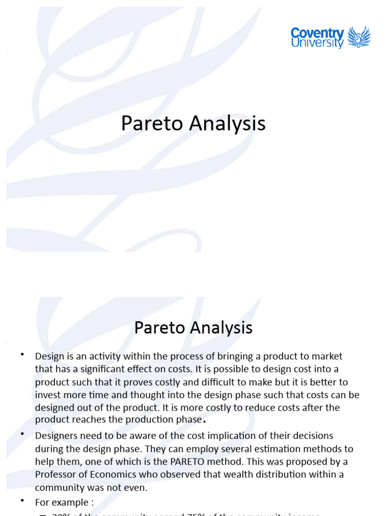 Lecture12.2 ParetoAnalysis | PDF | Cost | Pareto Efficiency
