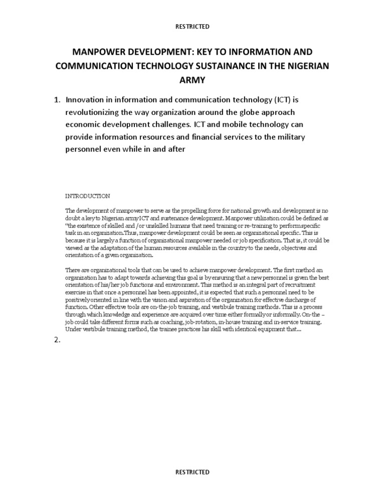 Manpower Development | PDF