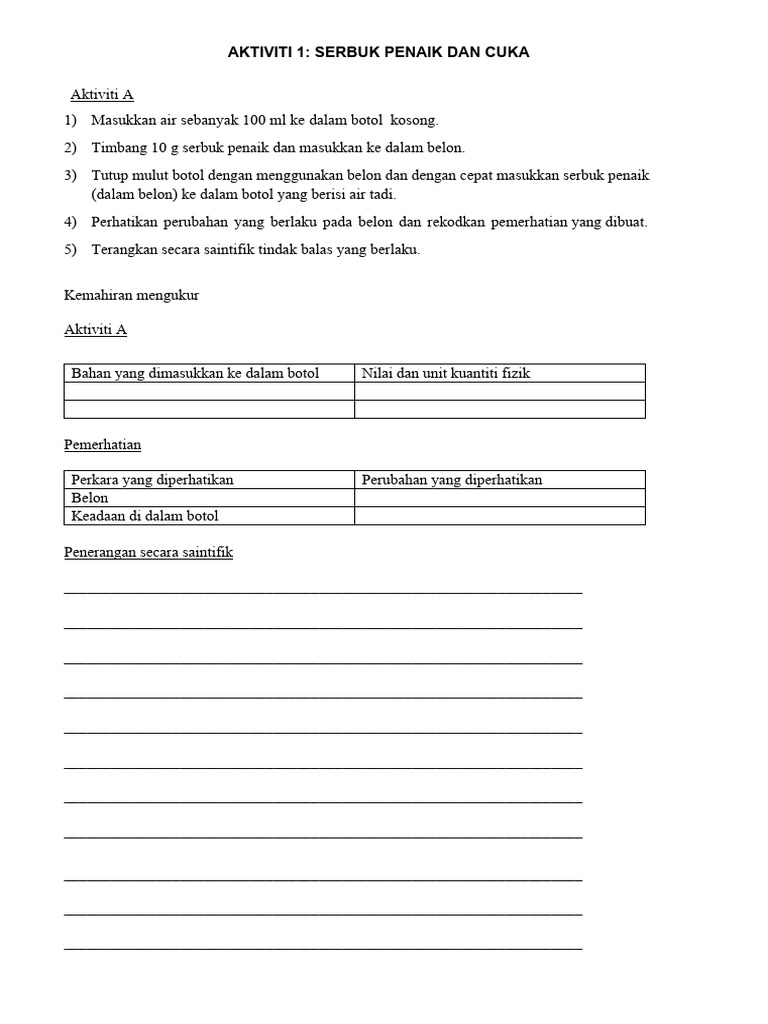 Bengkel Kbat Sains Form 1 | PDF