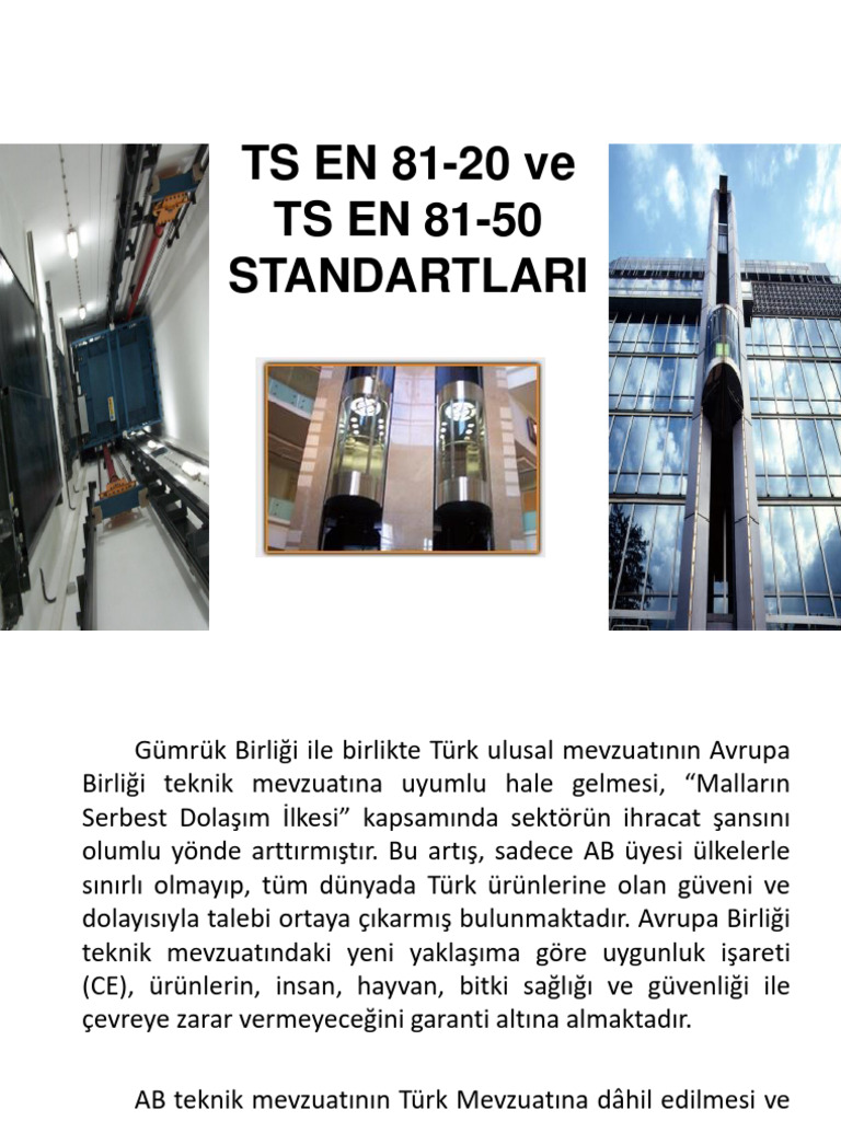 TS EN 81-20 Ve TS EN 81-50 Standartlari | PDF