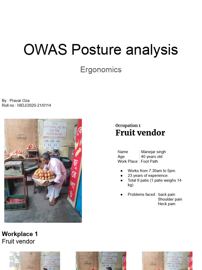 OWAS Posture Analysis | PDF