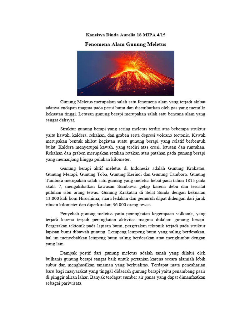 Fenomena dan Mitigasi Gunung Meletus | PDF | Perjalanan