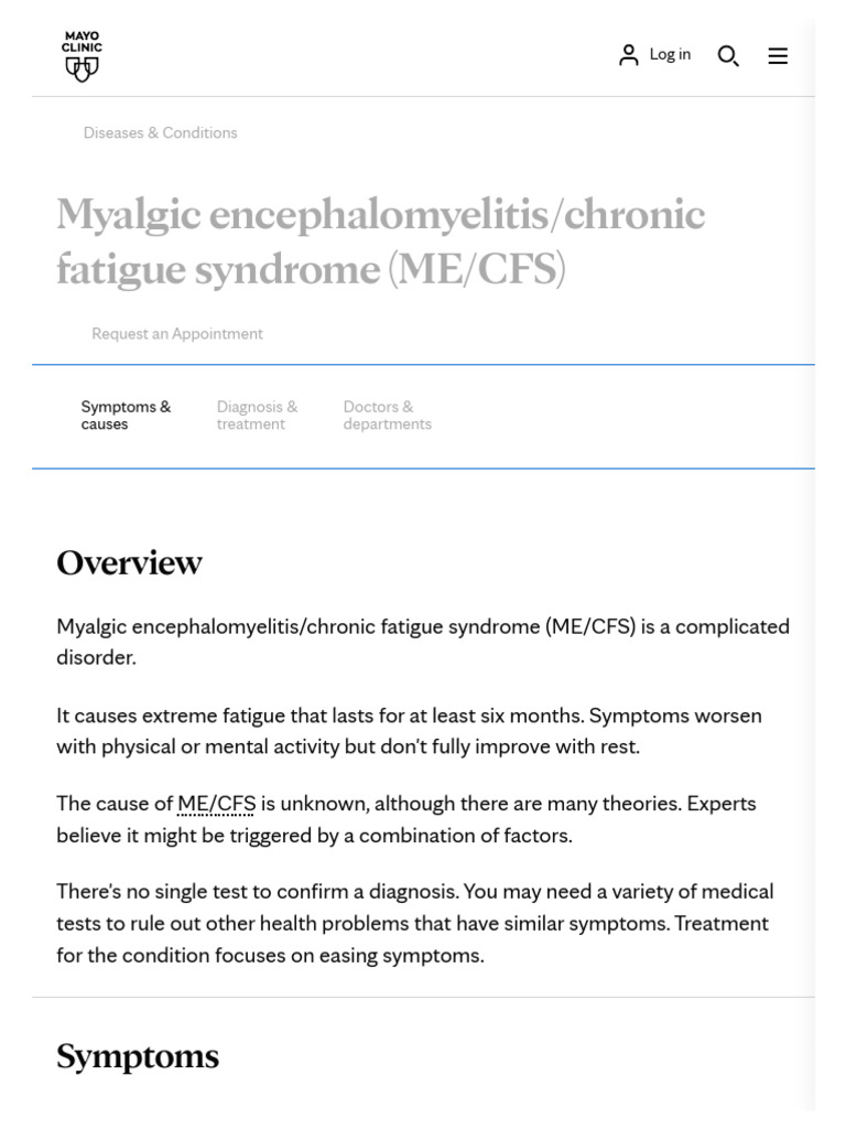 Myalgic Encephalomyelitis - Chronic Fatigue Syndrome (ME - CFS ...