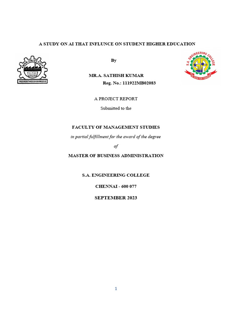 AI That Influence On Students Higher Education | PDF