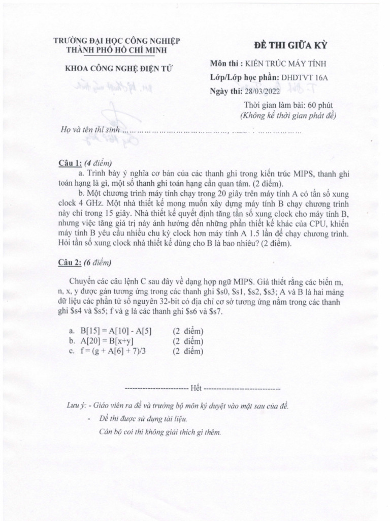 De Thi GK KTMT | PDF