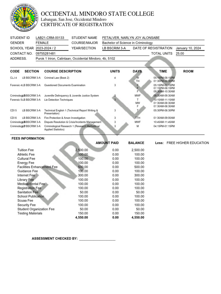 Omsc Registration Form | PDF