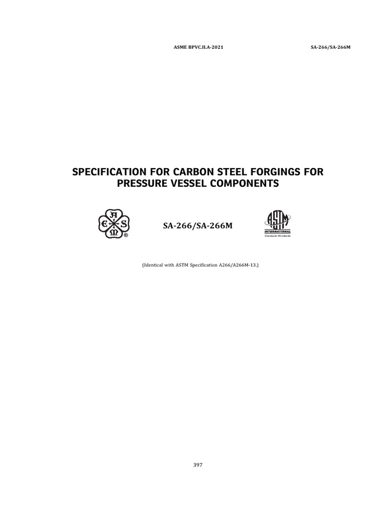 SA-266 - ASME BPVC 2021 Sección II Parte A-1 | PDF