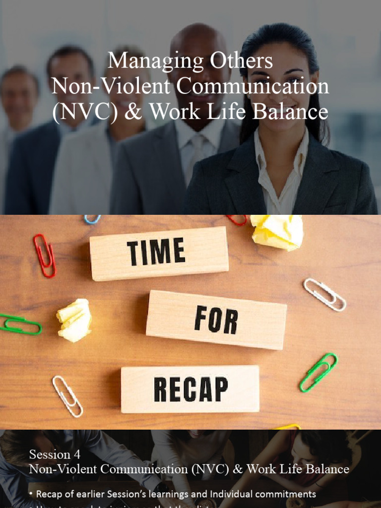Day 4 - Non-Violent Communication (NVC) & Work Life Balance | PDF