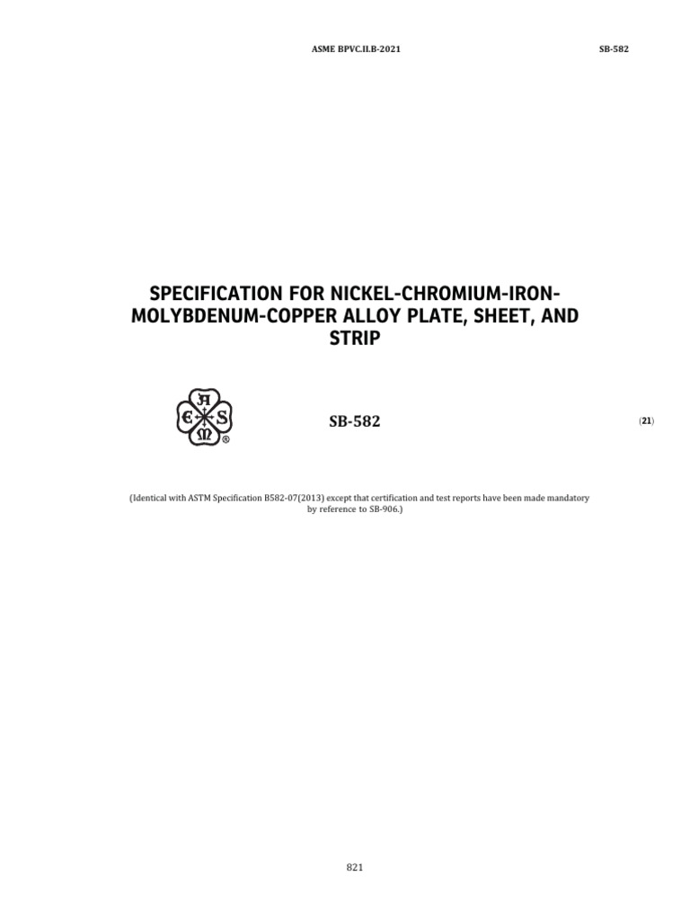 SB-582 - ASME BPVC 2021 Sección II Part B | PDF SB-582 - ASME BPVC 2021 Sección II Part B | PDF