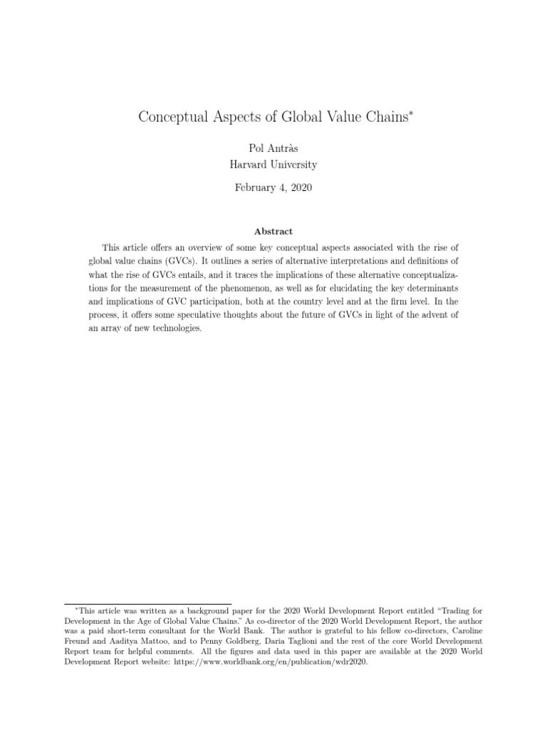 Conceptual Aspects of Global Value Chains | PDF | Input–Output Model | Economic Growth