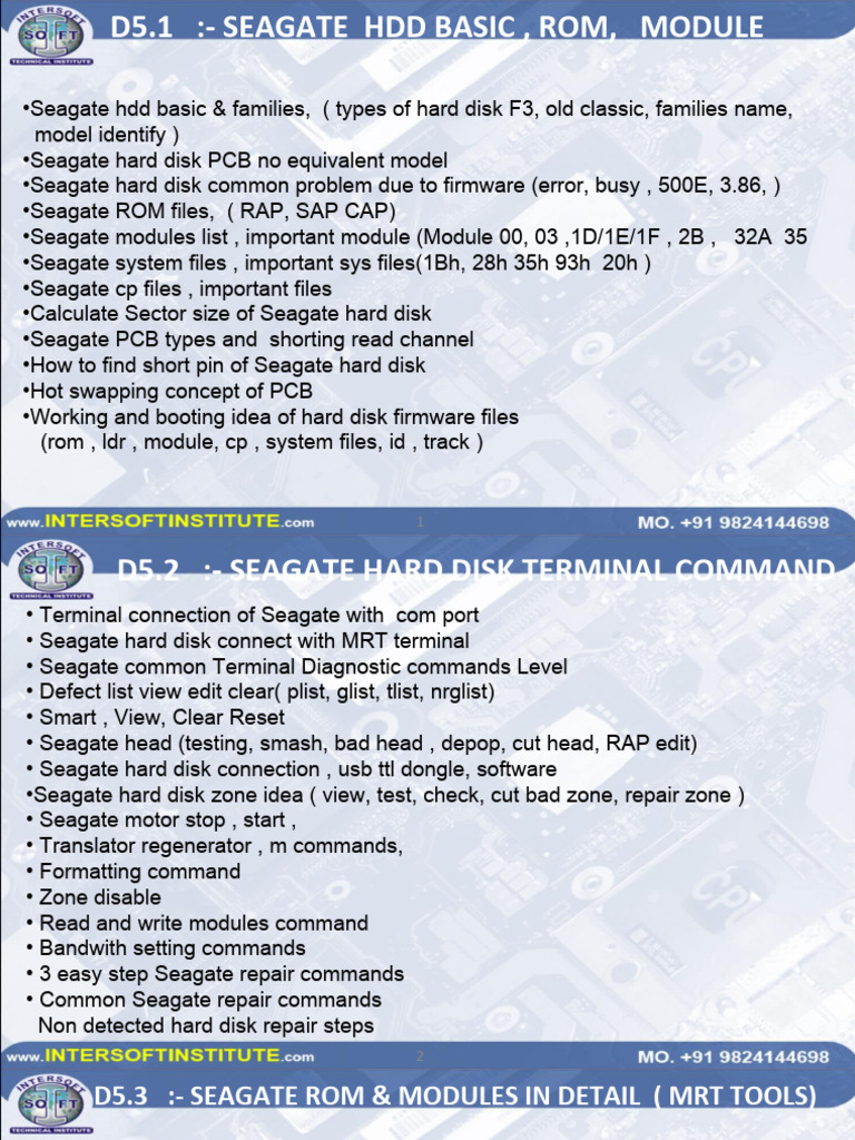 Seagate Hard Disk Data Recovery Course | PDF | Hard Disk Drive | Booting