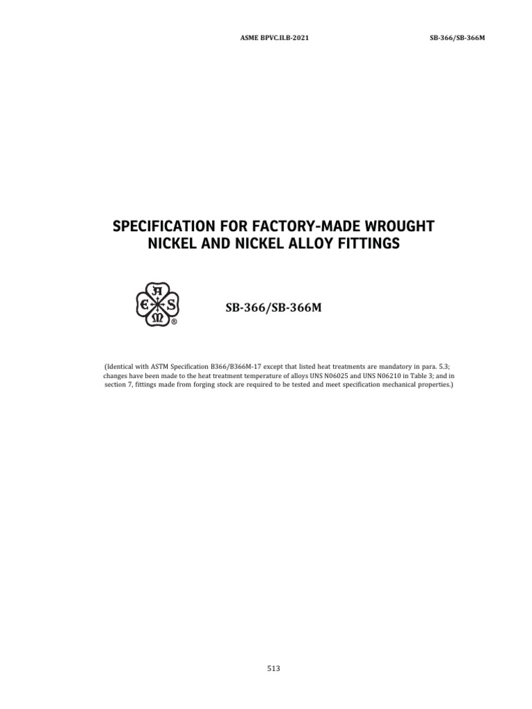 SB-366 - ASME BPVC 2021 Sección II Part B | PDF