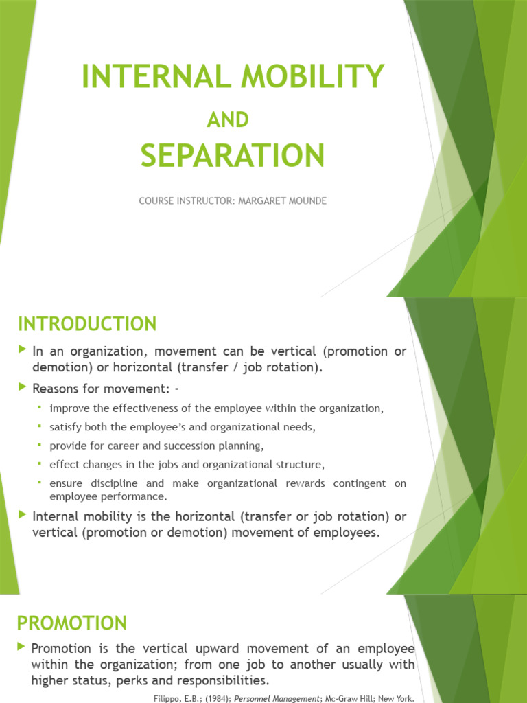 Internal Mobility and Separation | PDF | Human Resource Management ...