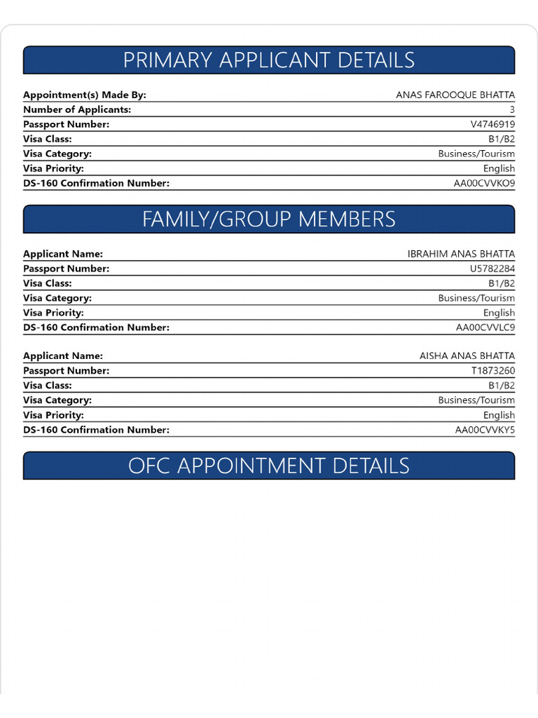 Visa Appointment Confirmation - by | PDF