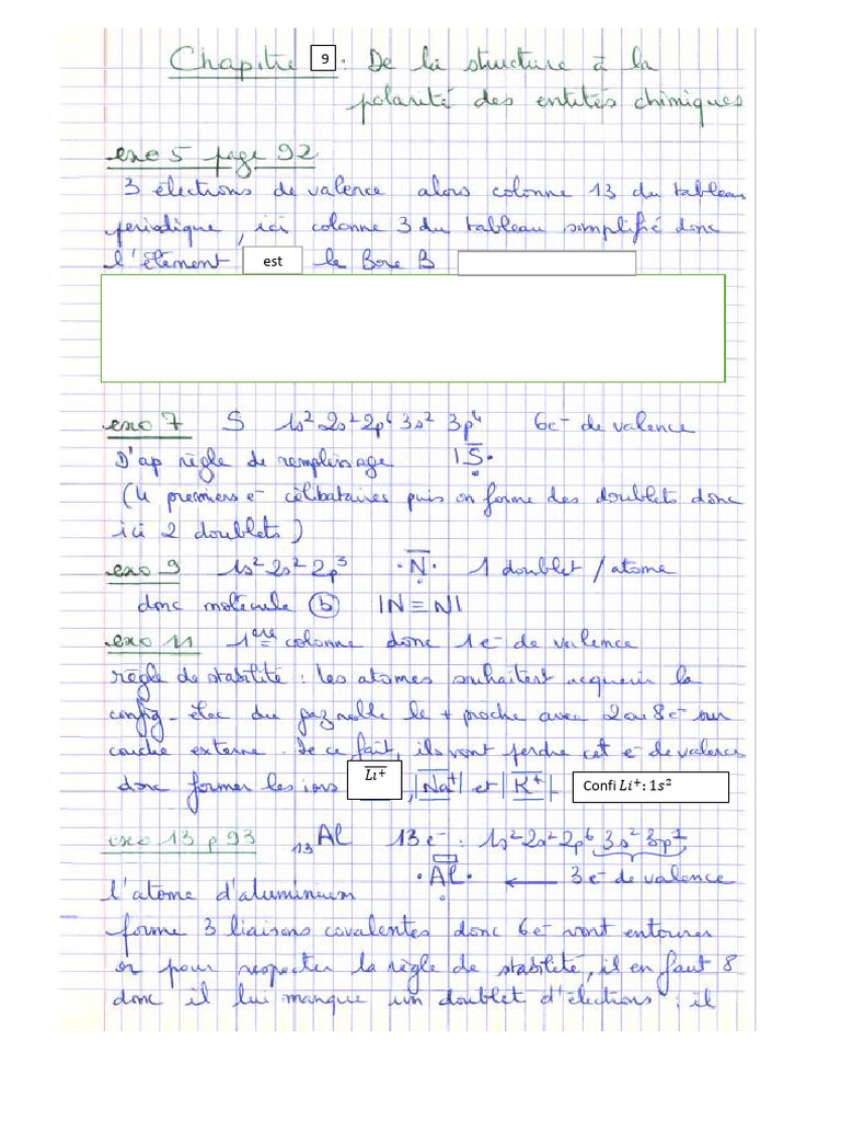 Correction Des Exercices Du Chapitre 8 de La Structure A La Polarite ...
