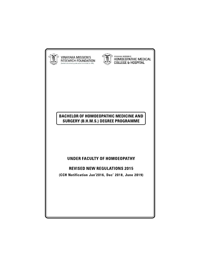 BHMS Course Syllabus Overview 2024 | PDF