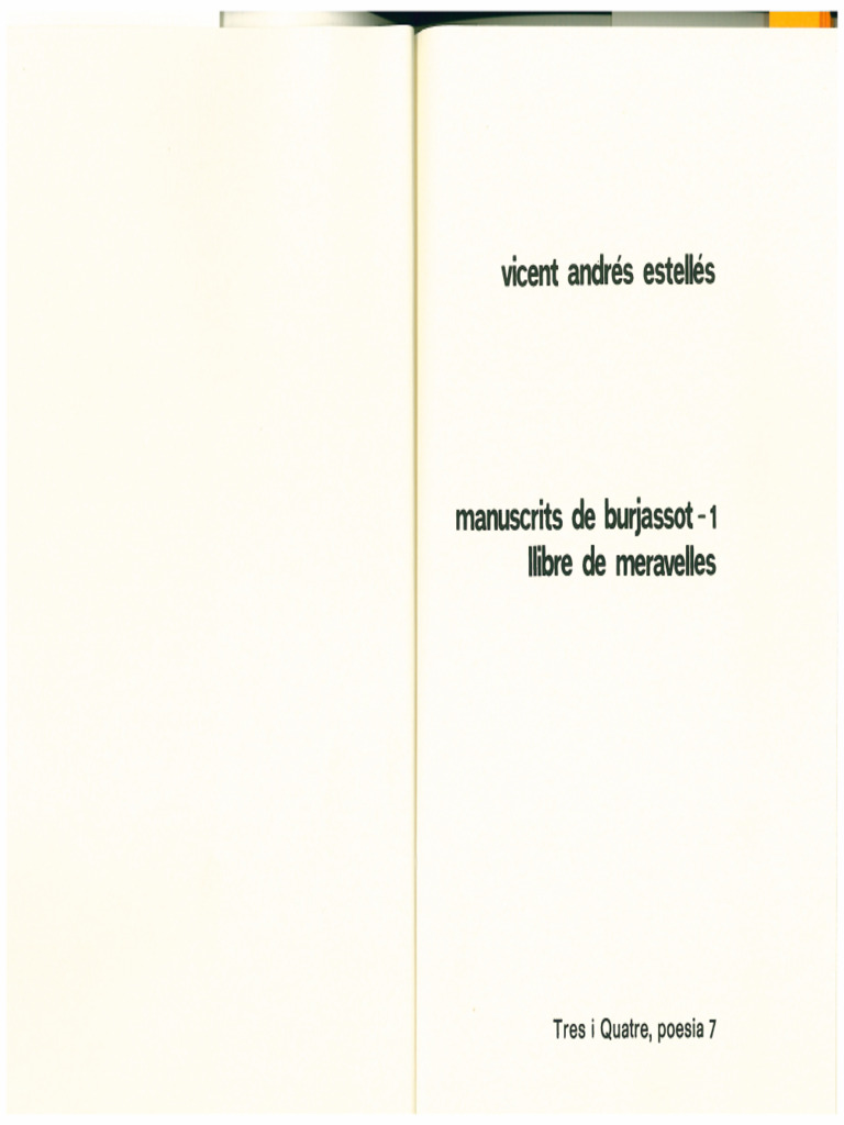 Llibre de Meravelles - Vicent Andrés Estellés (Recull PAU) | PDF