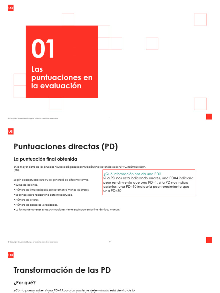 Interpretacion de Puntuaciones (Repaso, Guía de Consulta) | PDF | Cognición