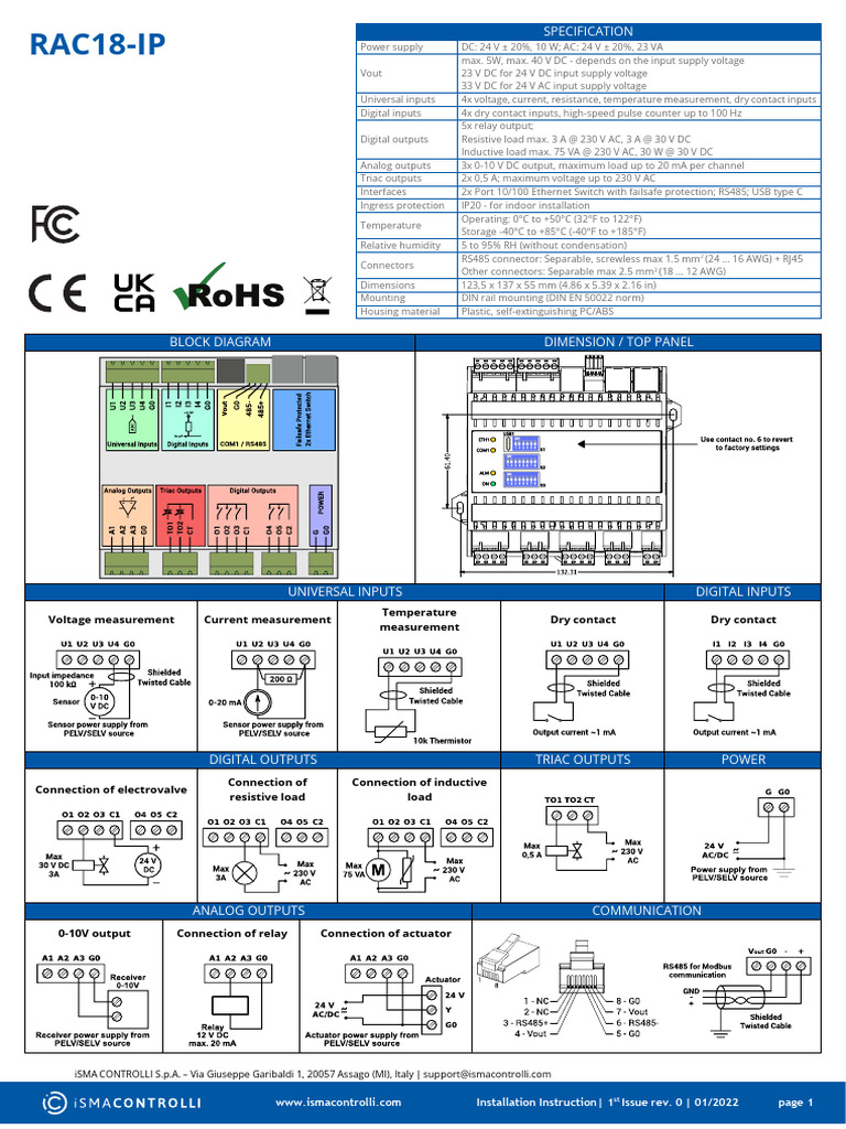RAC18-IP Installation Guide | PDF | Power Supply | Electromagnetic ...