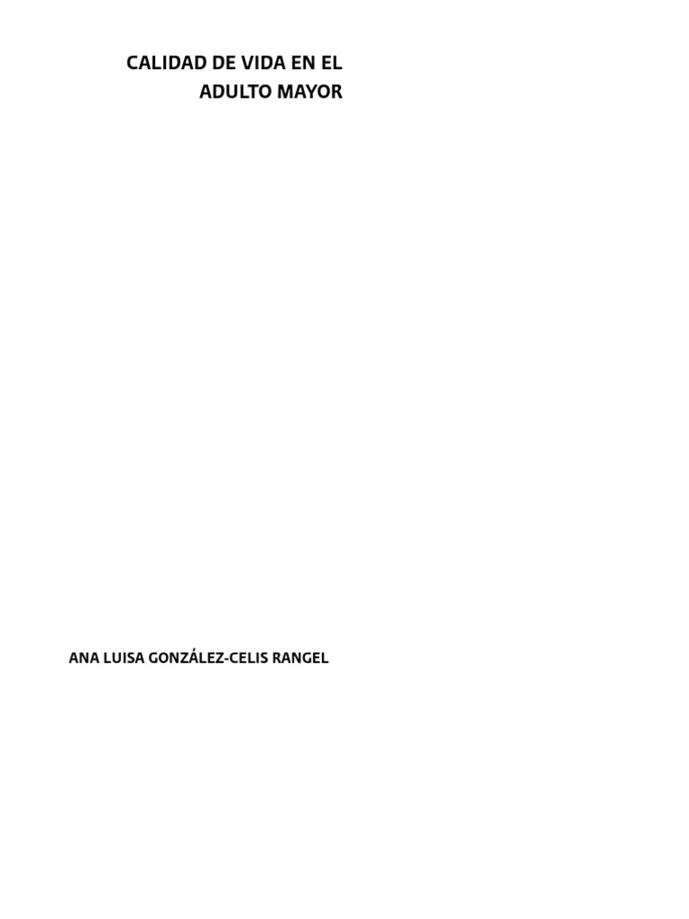 Calidad de Vida en el Adulto Mayor | PDF | Estilo de vida