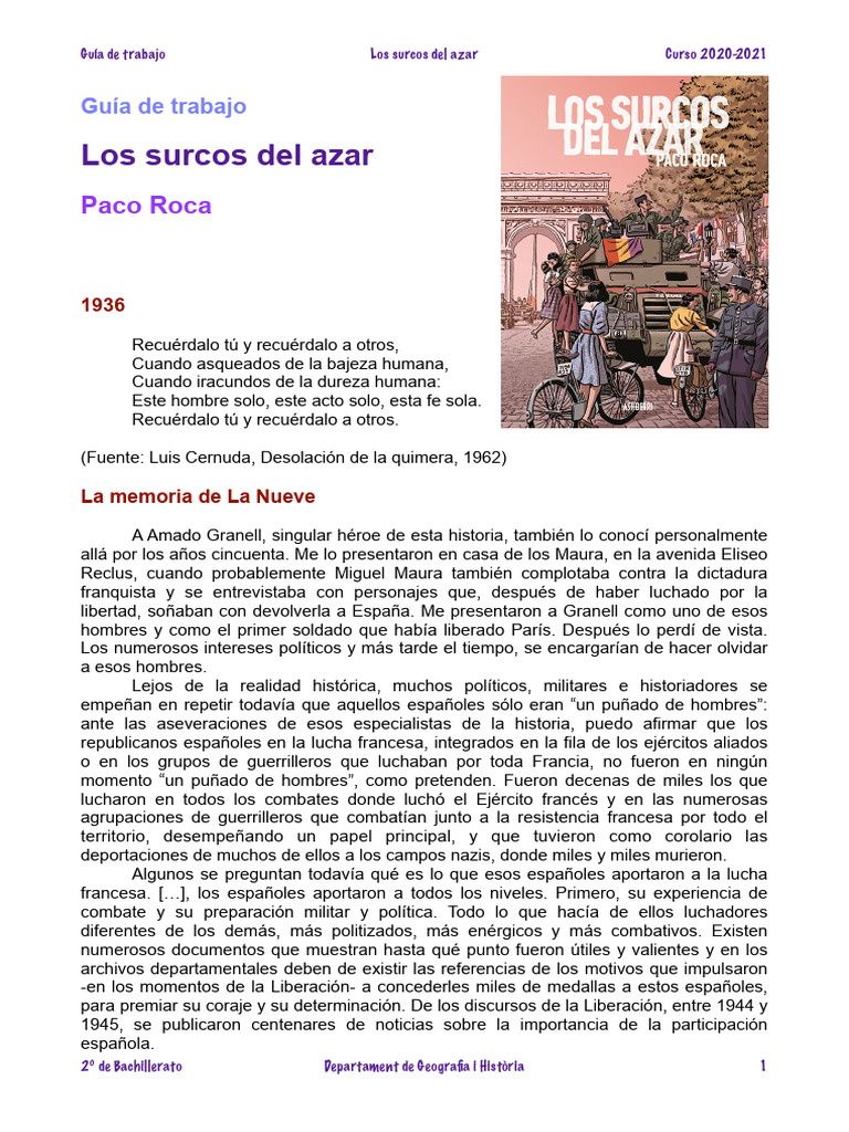 Los Surcos Del Azar Curso 2022-2023 | PDF | España franquista | guerra ...
