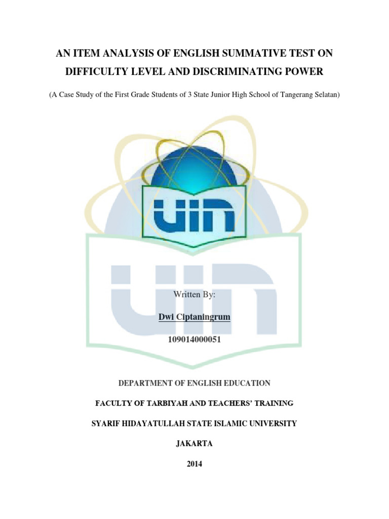 Skripsi 3 Difficulty Analysis | PDF | Multiple Choice | Teachers