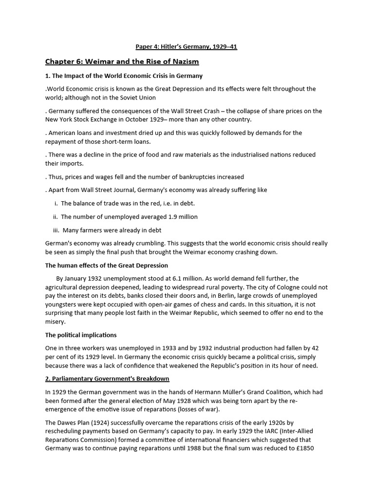 A Level Paper 4 Hitler's Germany | PDF