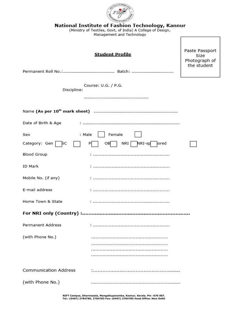 Students Profile Format | PDF