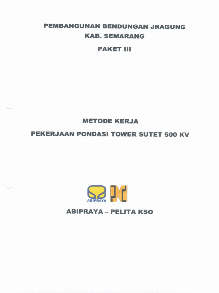 677 Metode Kerja Pekerjaan Pondasi Tower Sutet 500 Kv Pdf