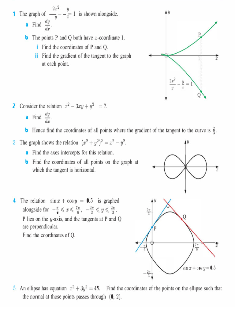 Implicit Differentiation | PDF | Tangent | Ellipse