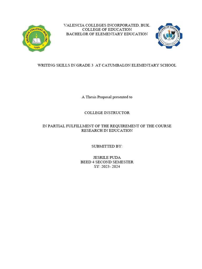 Writting Skills Research Jesrile Puda - Docx T | PDF