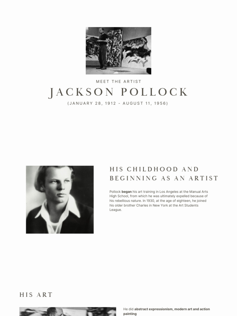Jackson Pollock: Meet The Artist | PDF | Aesthetics | Art Movements