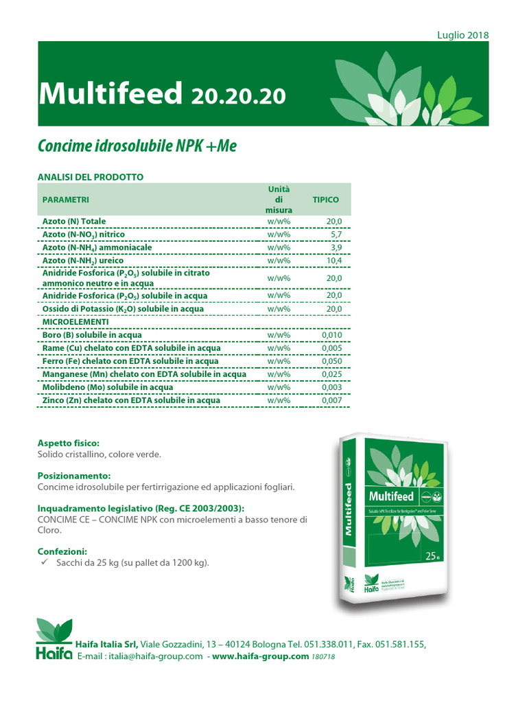 Data Sheet Multifeed 20.20.20 | PDF