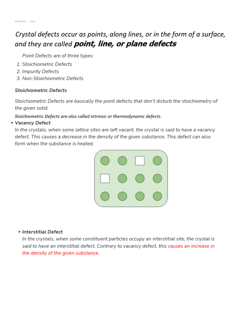 Defect in Solid | PDF