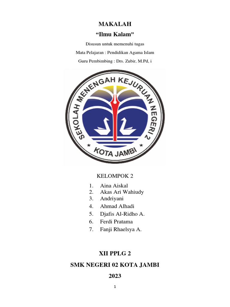 Makalah Ilmu Kalam Pdf Filsafat