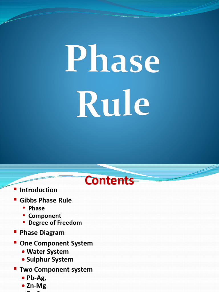 Phase Rule 1 | PDF | Phase Rule | Phase (Matter)