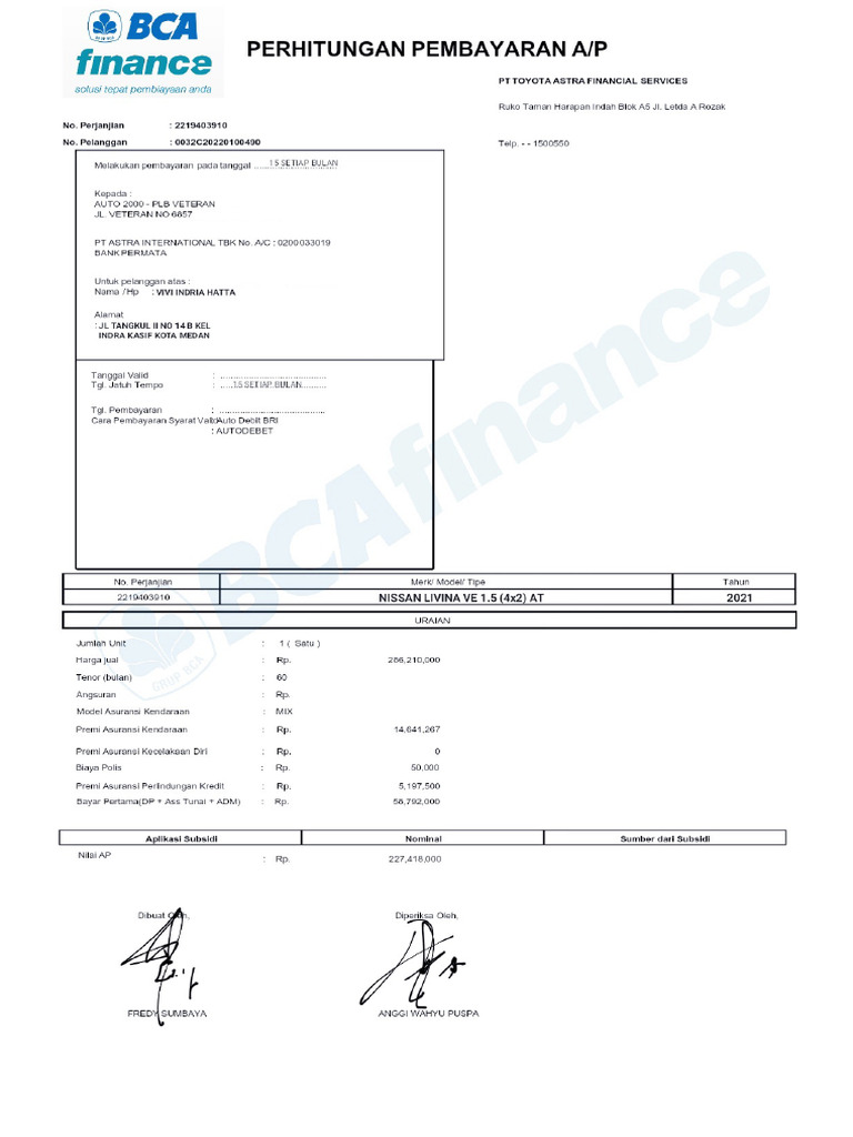 PDF - Kontrak Livina Vivi | PDF
