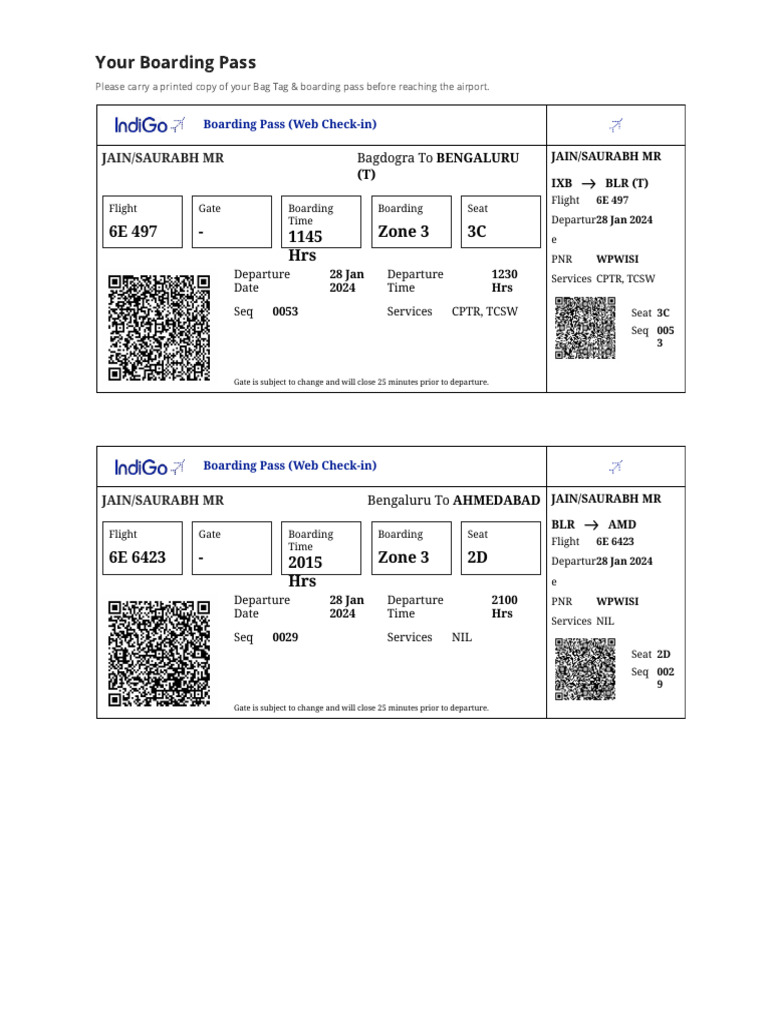 Boarding Pass 28jan | Download Free PDF | Aviation | Transport