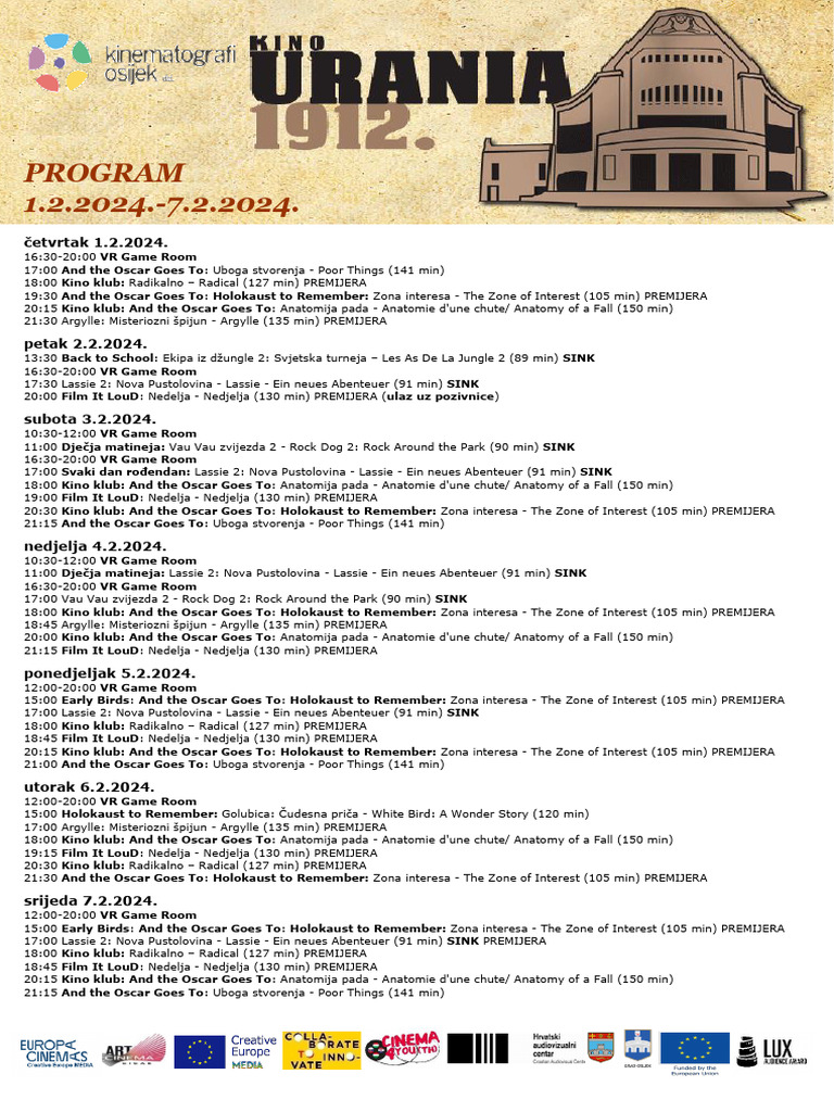 Program Kina Urania 1.2.-7.2.2024 | PDF