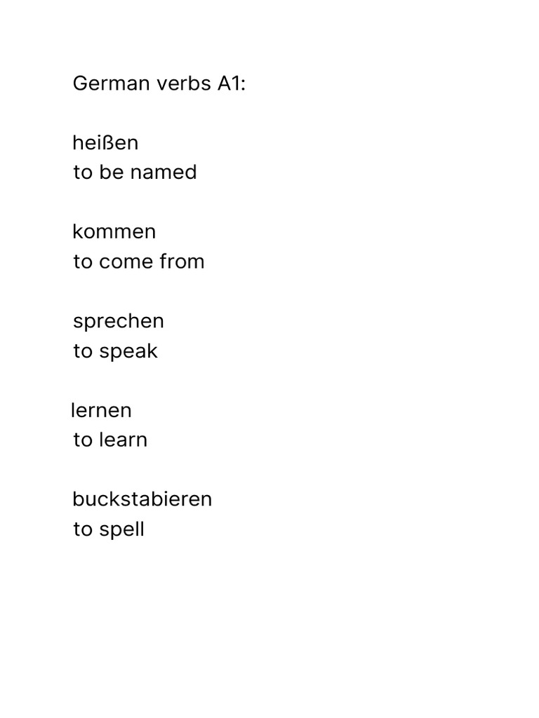 German Verbs A1 | PDF