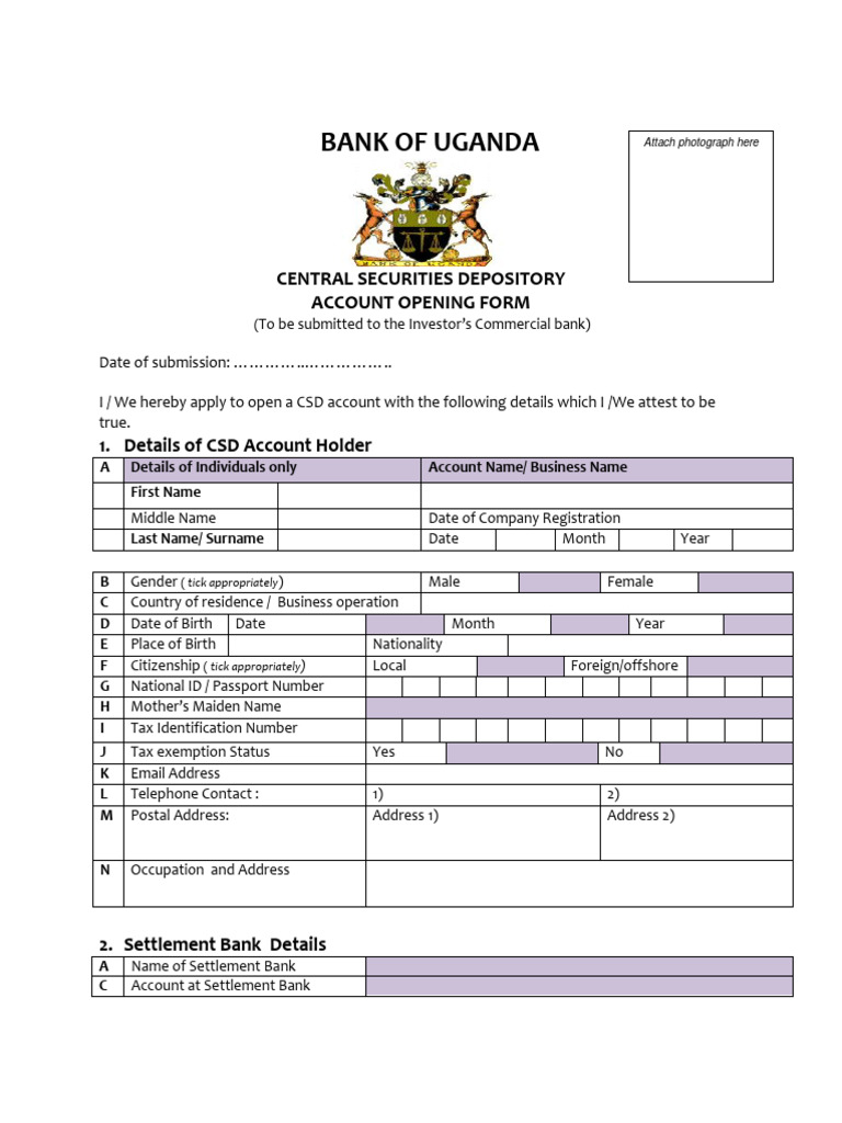 CSD Account Opening Form | Download Free PDF | Identity Document ...