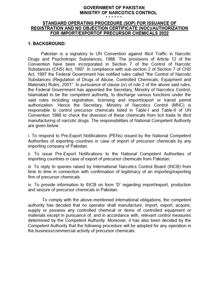 SOP For Import Export | PDF