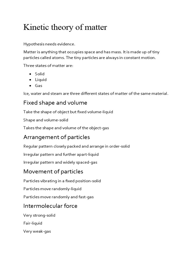 Kinetic Theory of Matter 2 | Download Free PDF | Gases | Thermal Expansion