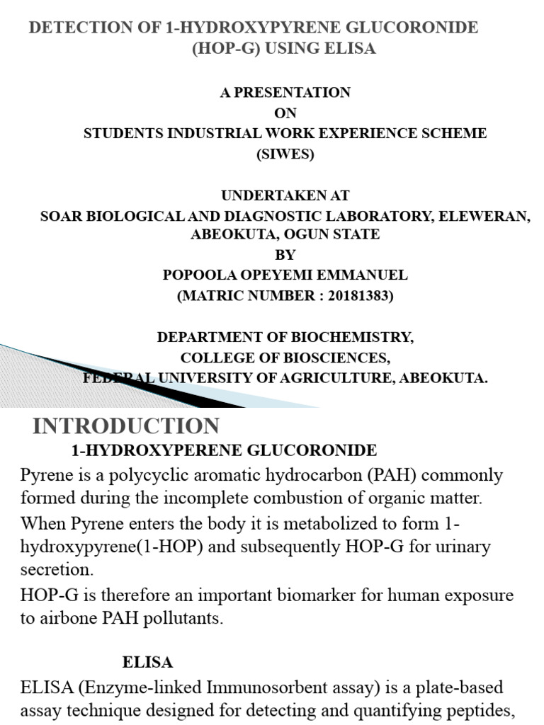 Detection of 1-Hydroxypyrene Glucoronide Using Elisa | PDF | Elisa ...