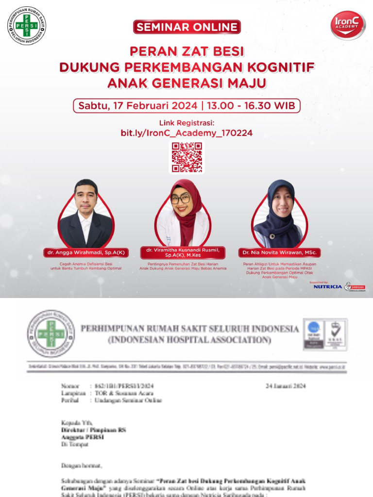 Surat Undangan Seminar Online Peran Zat Besi Dukung Perkembangan Kognitif Anak Generasi Maju TGL ...