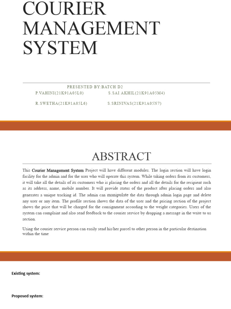 Courier Management System | PDF